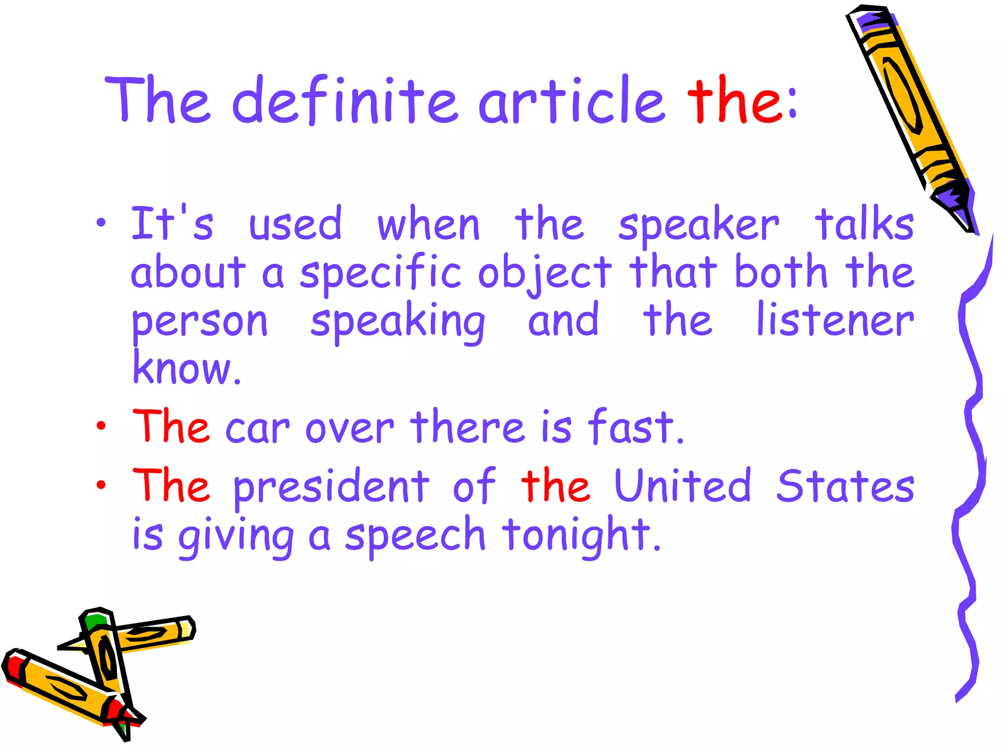 Definite and indefinite articles | PPT