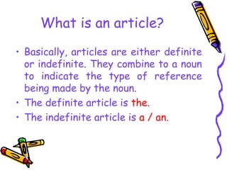 Definite and indefinite articles | PPT