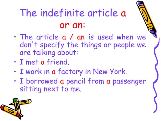 Definite and indefinite articles | PPT