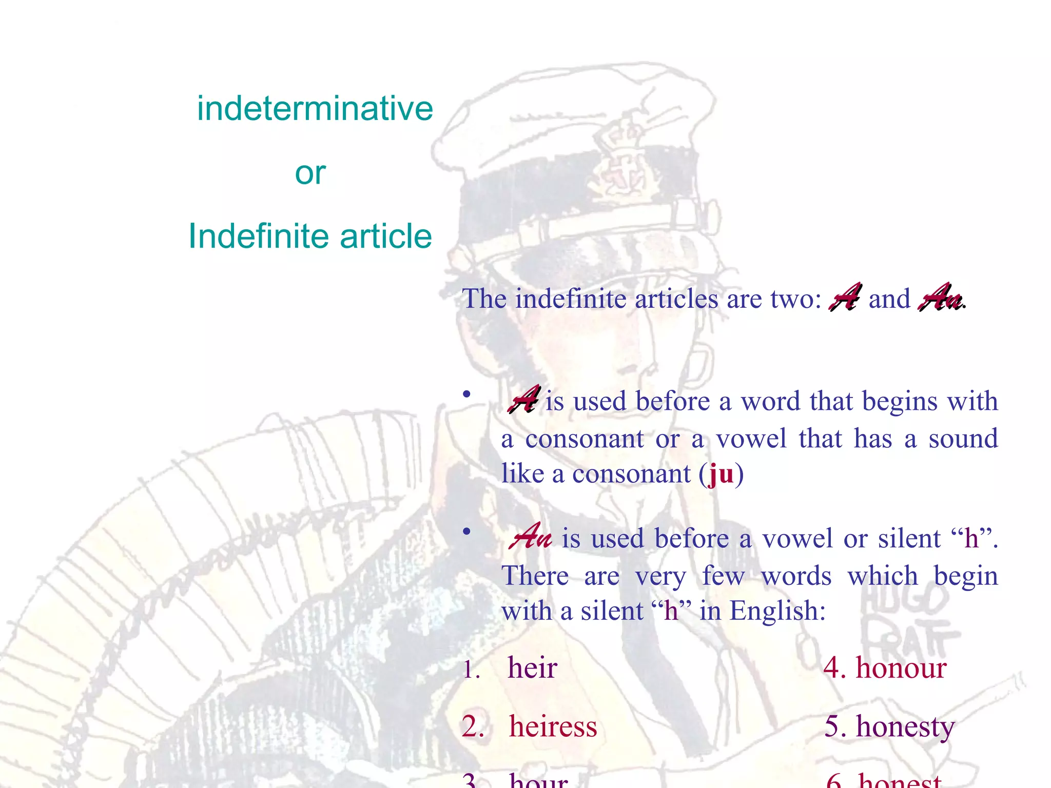 Definite and indefinite articles | PPT