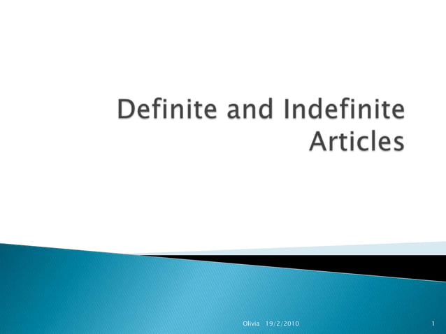 Definite And Indefinite Articles | PPTX