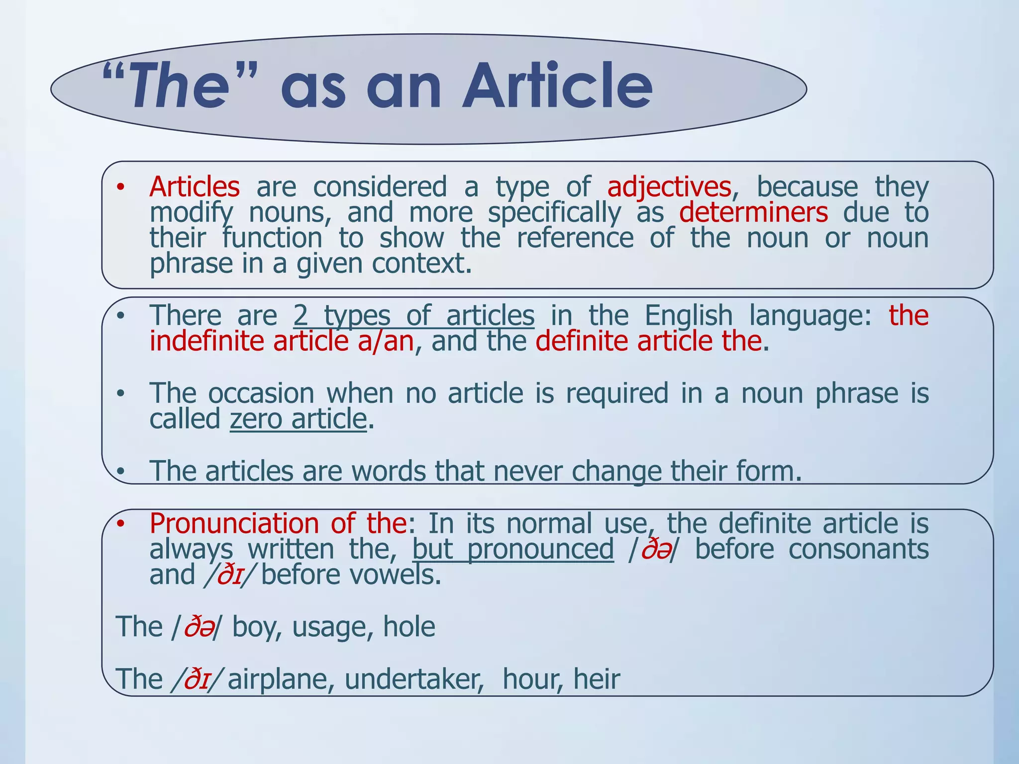 The English Definite Article | PPTX