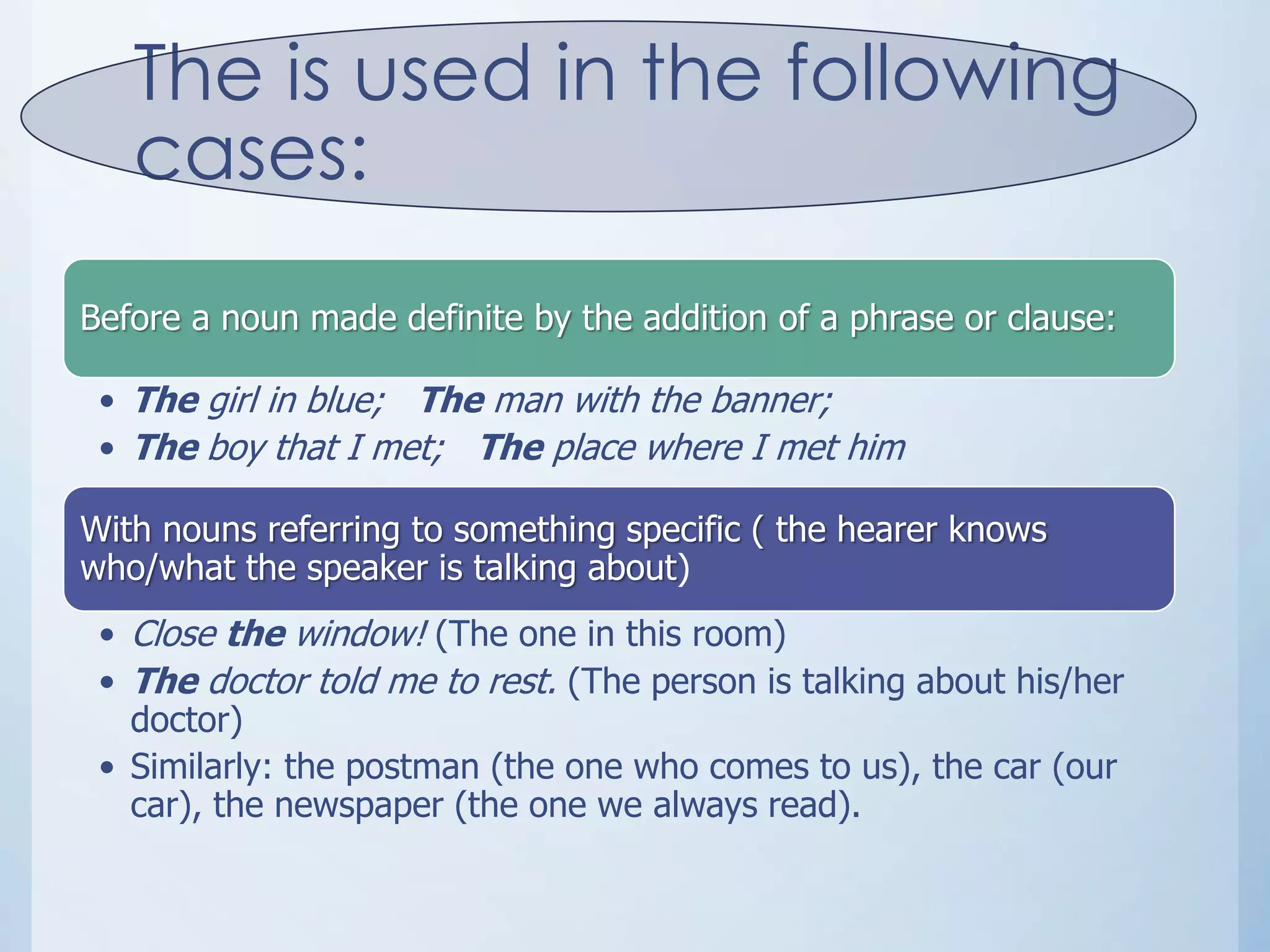 The English Definite Article | PPTX