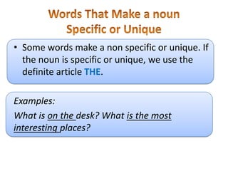 Definite article the | PPTX