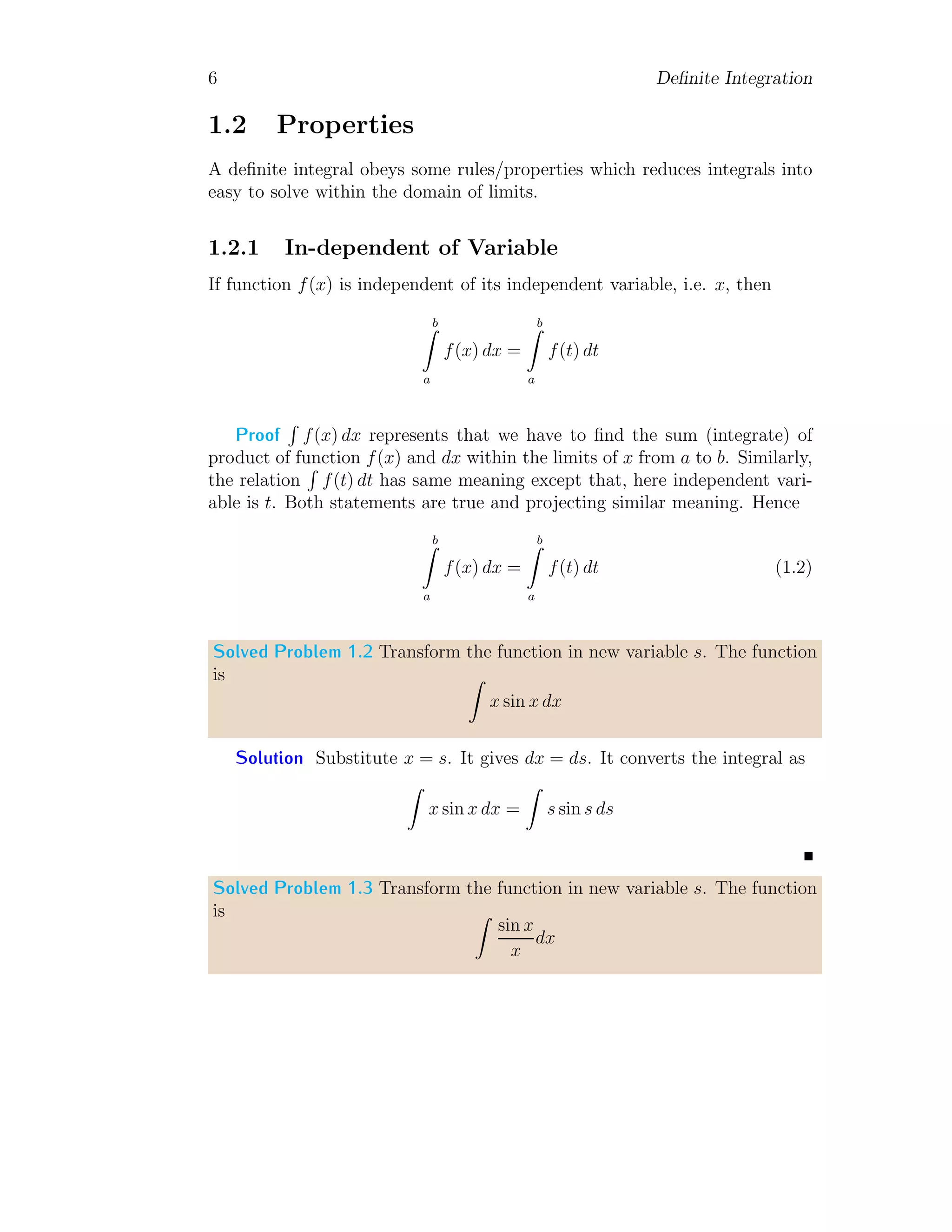 Principle of Definite Integra - Integral Calculus - by Arun Umrao | PDF