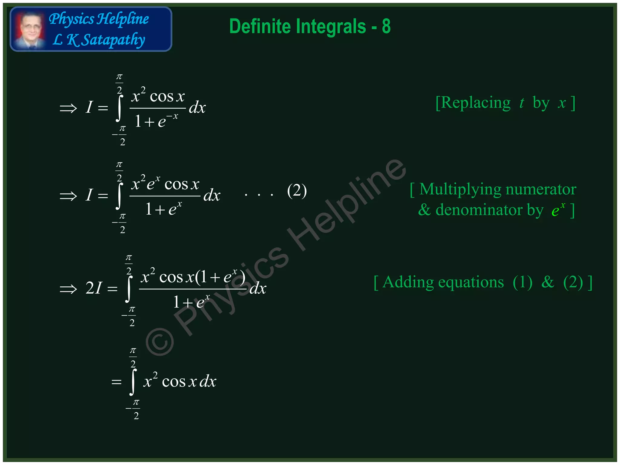 Definite Integrals 8/ Integration by Parts | PPTX