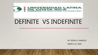 Definite vs indefinite Article | PPT