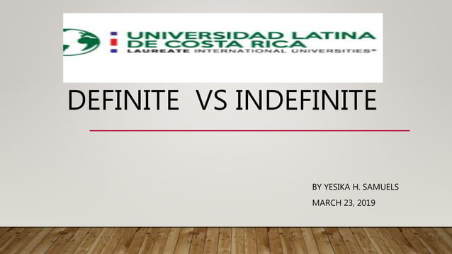 Definite vs indefinite Article | PPTX