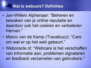 Definities webcare | PDF