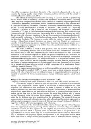 Evaluatie en assessment binnen de opleiding Verpleegkunde VUMC | PDF