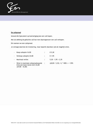 Opties In Gewone Jongenstaal | PDF