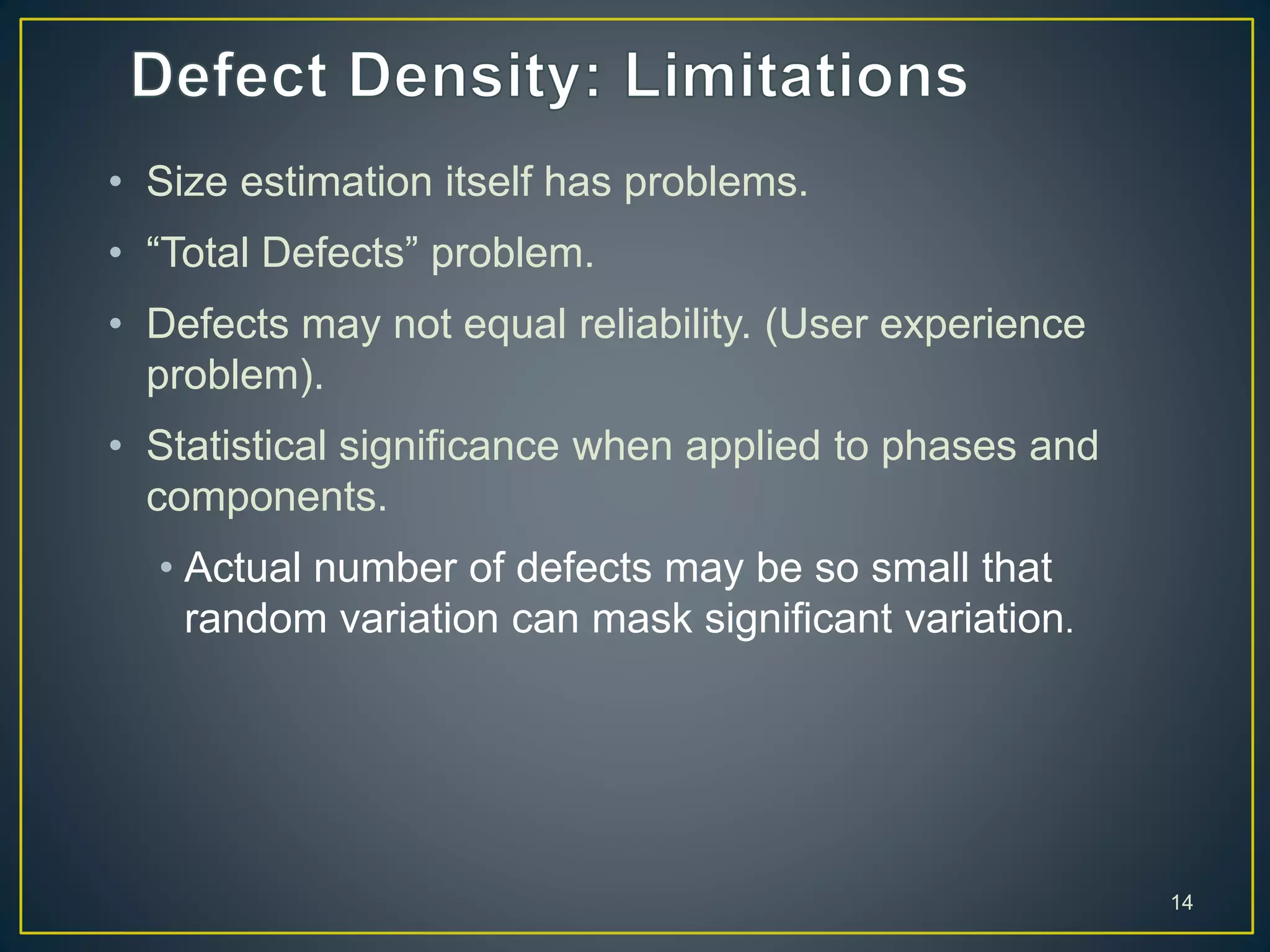 Defect Density matrix SQA | PPTX