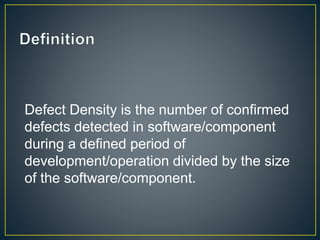 Defect Density matrix SQA | PPTX