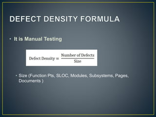 Defect Density matrix SQA | PPTX