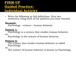 Patterns of Definition | PPT