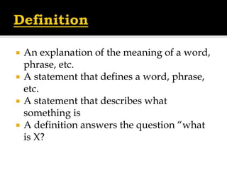 Patterns of Definition | PPT