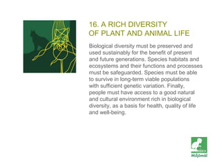 Definitions of the 16 environmental quality objectives | PPT