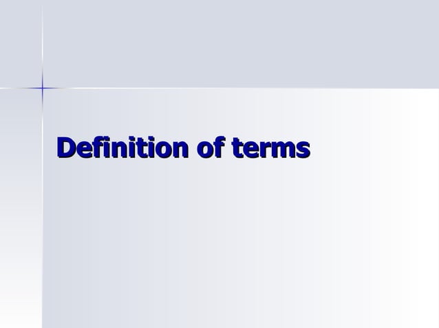 Definition Of Terms | PPT | Food & Drink
