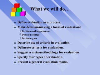 Definition of Evaluation | PPT