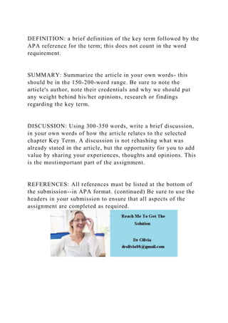 DEFINITION a brief definition of the key term followed by the APA r.docx