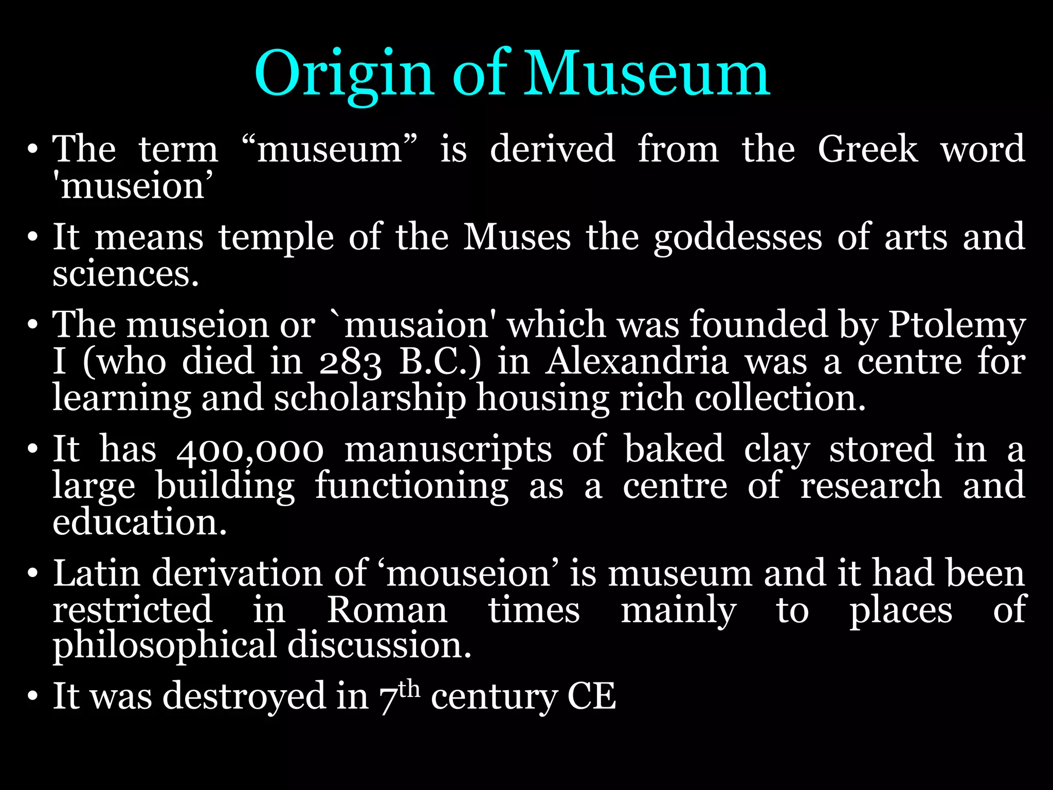 Definition, Aims and Scope of Museums | PDF