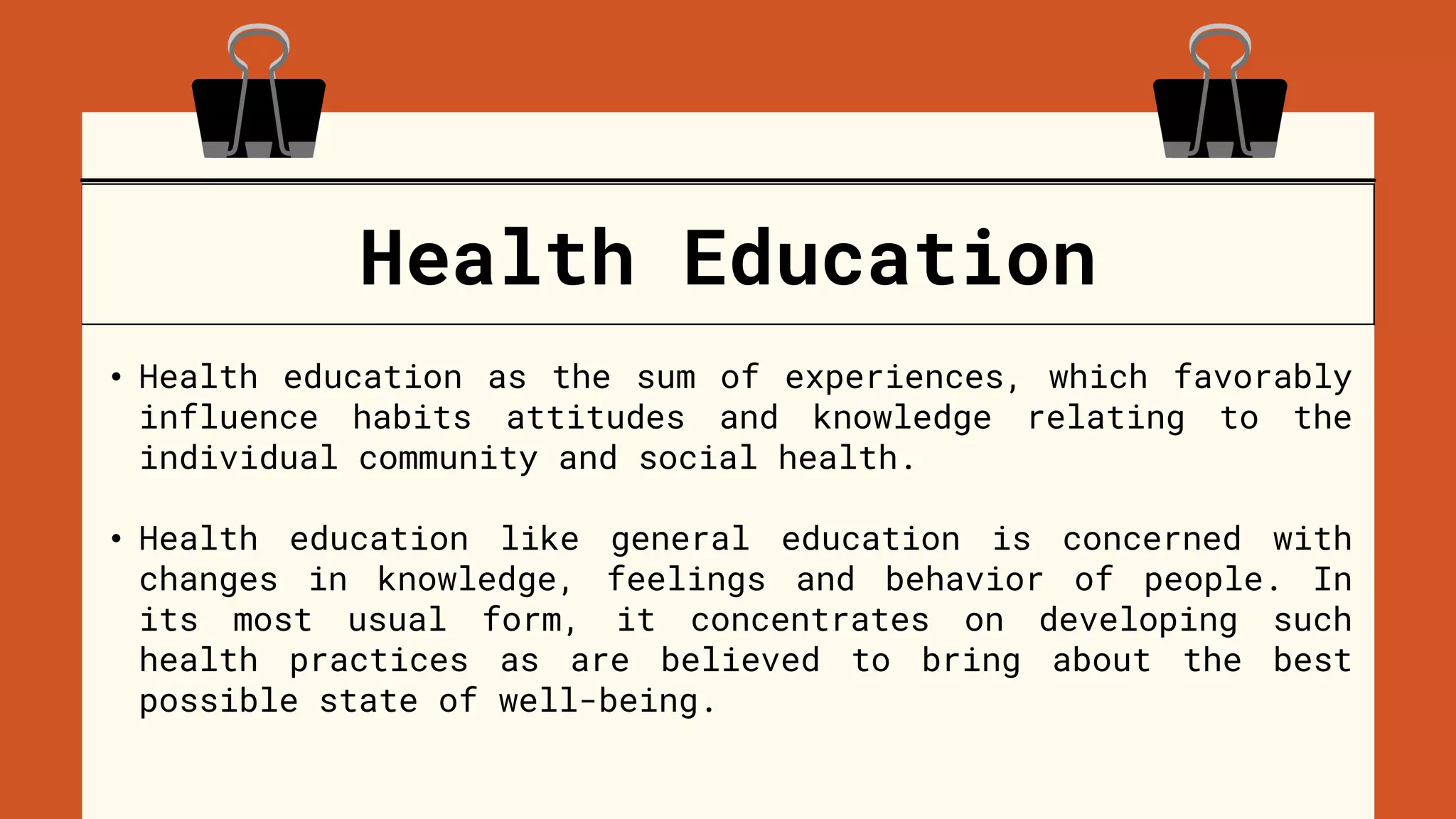 Definition, Aims, Objectives and Importance of Health Education.pptx