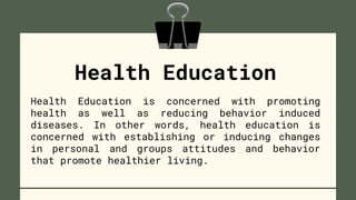 Definition, Aims, Objectives and Importance of Health Education.pptx