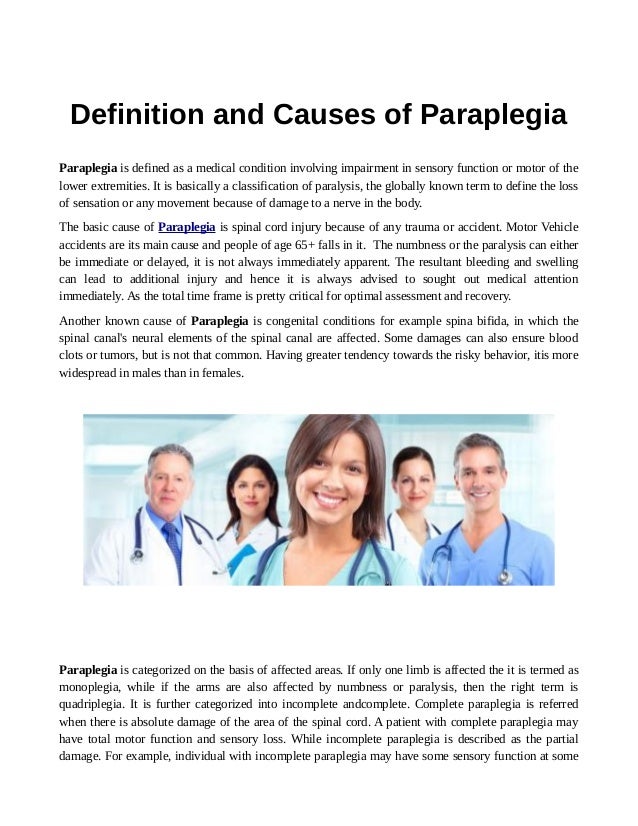 Paraplegia Causes