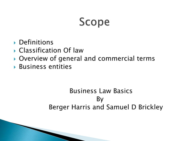 Definition and classification of law | PPTX