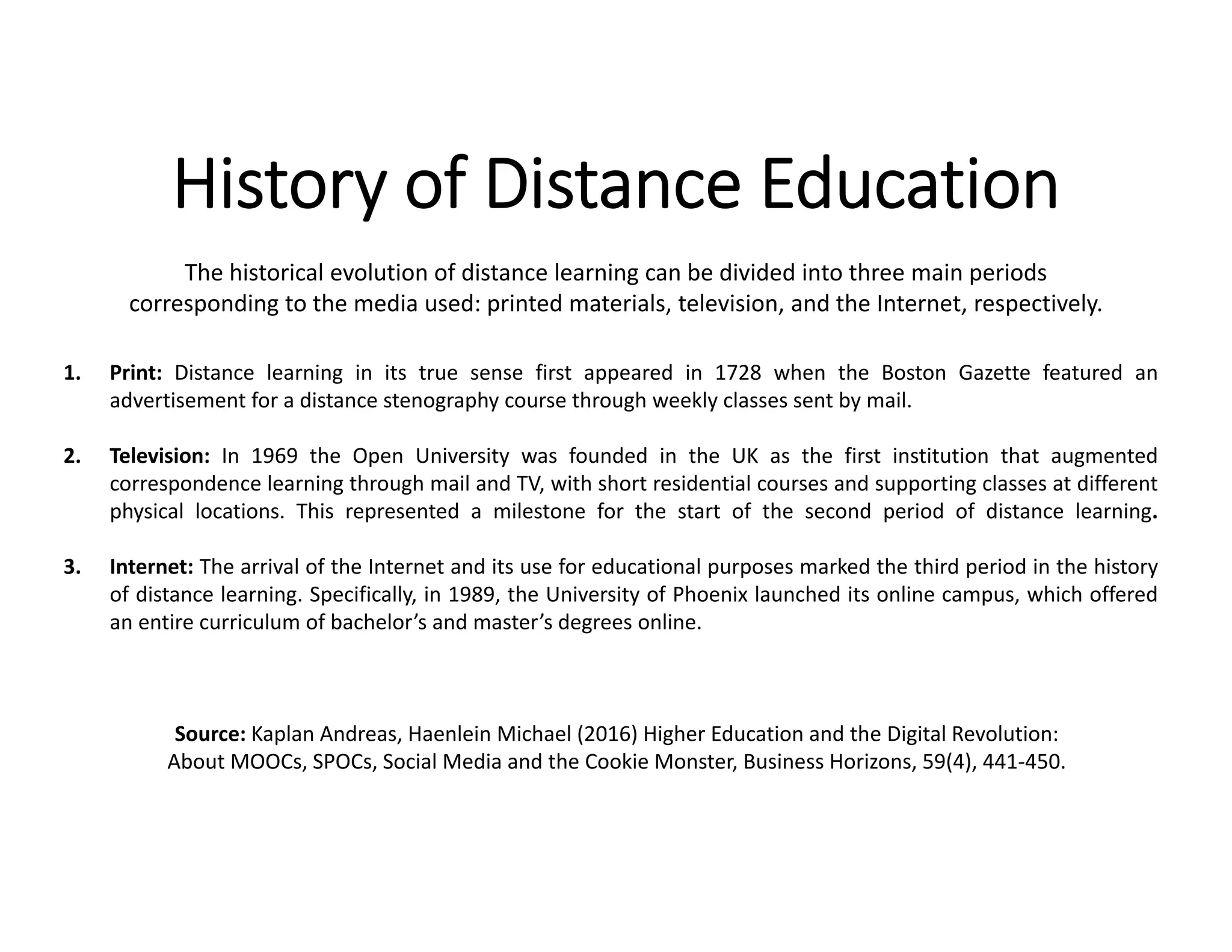 Definition and classification of (online) distance education | PDF ...