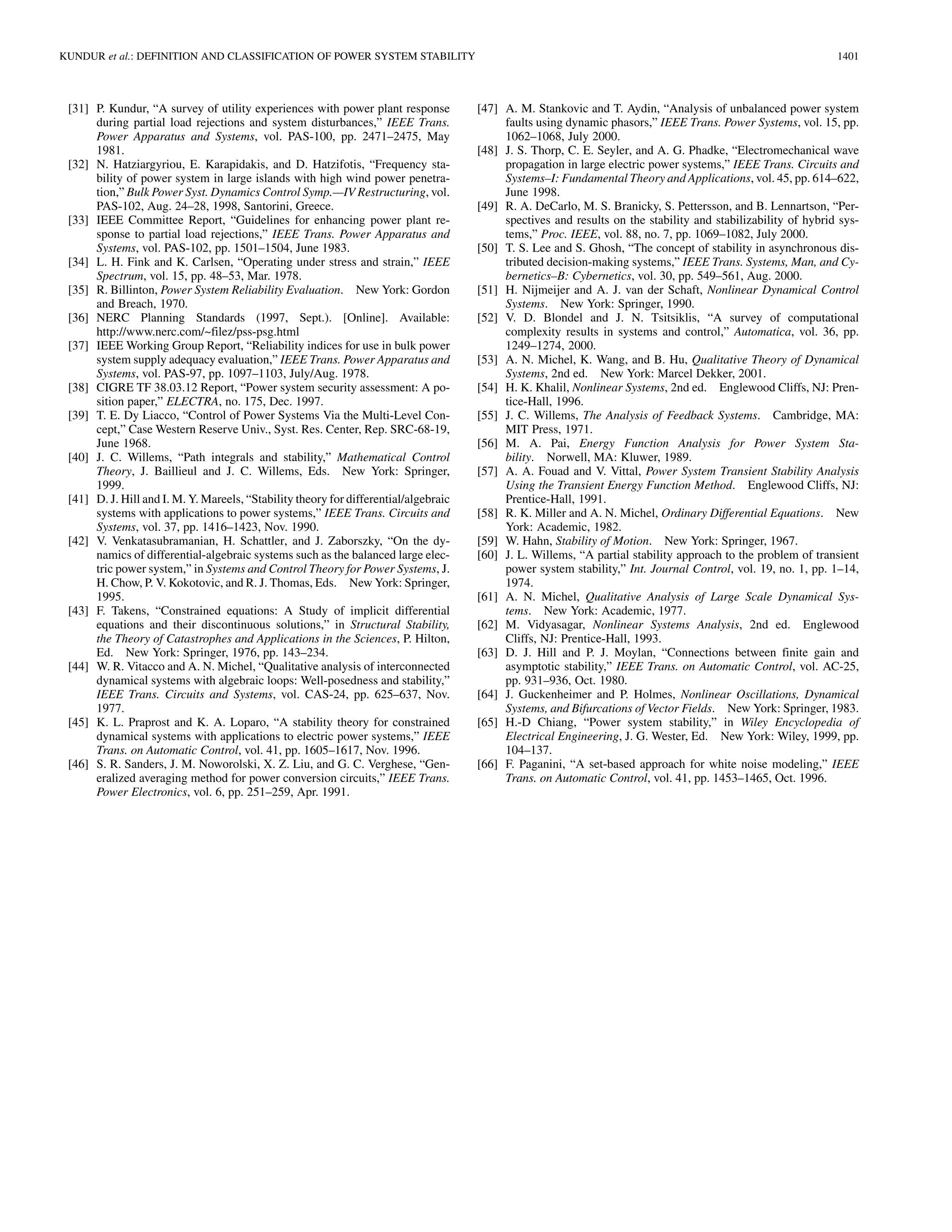 Definition and classification of power system stability | PDF