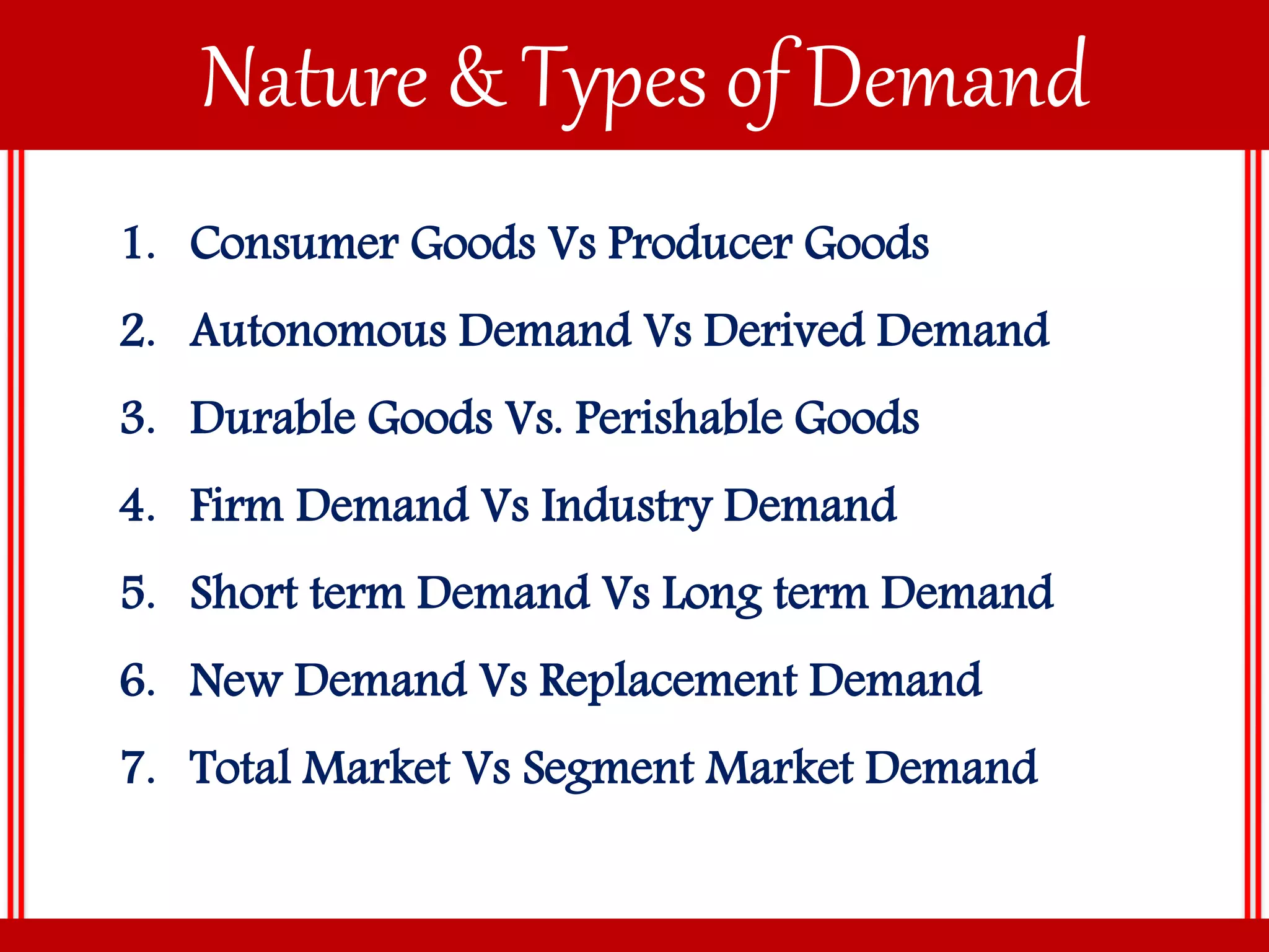 Definition, Determinants and Nature or Types of Demand | PPTX