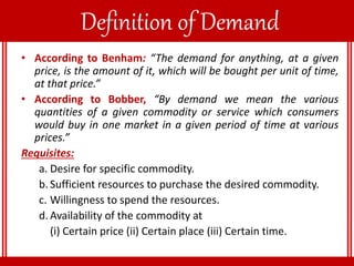 Definition, Determinants and Nature or Types of Demand | PPT | Free ...