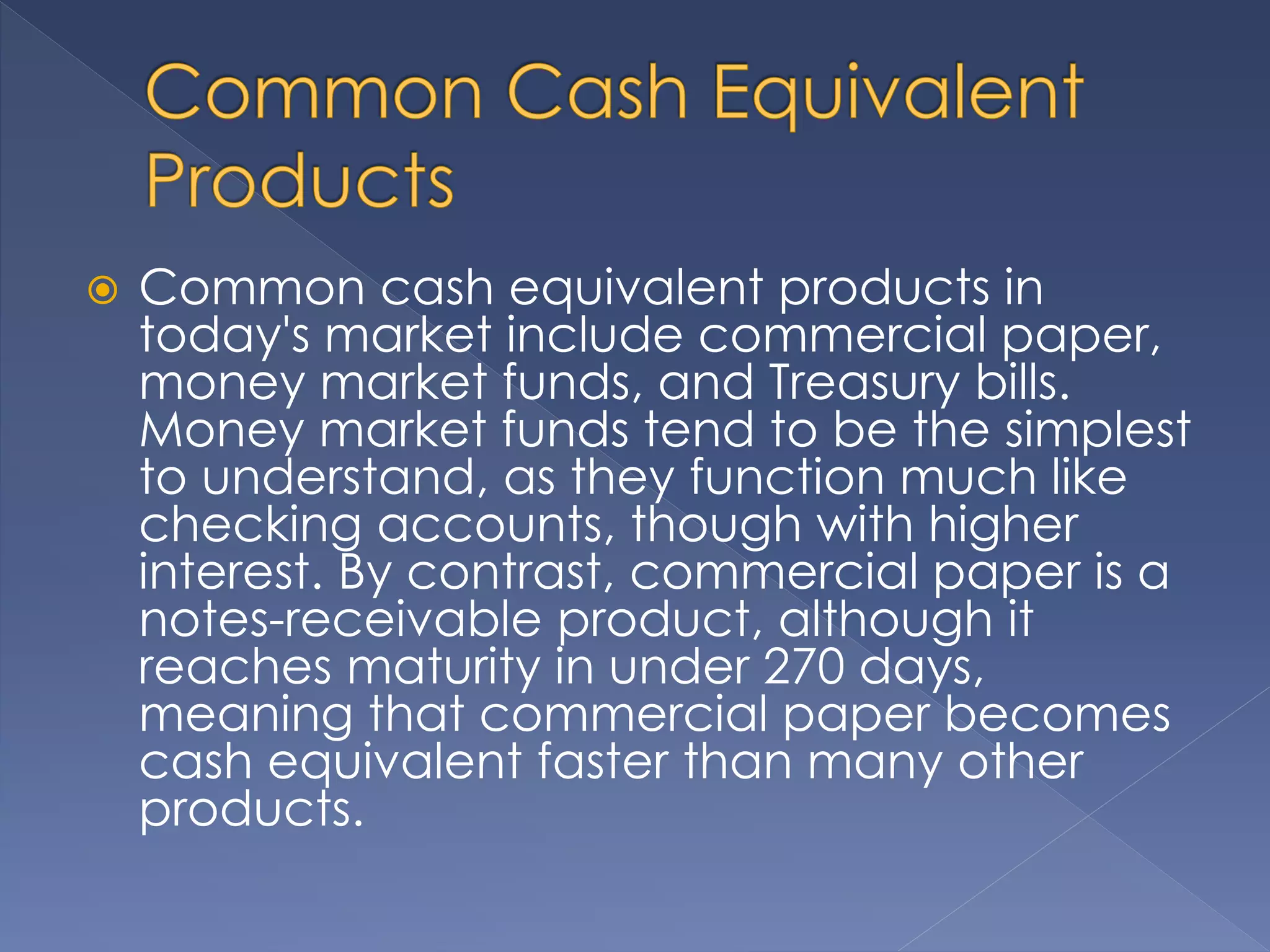 Definition and Examples of Cash Equivalents | PPTX