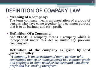 Definition and nature of company law | PPTX
