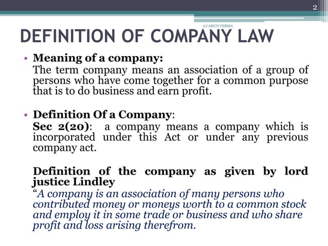 Definition and nature of company law | PPTX | Business | Business and ...