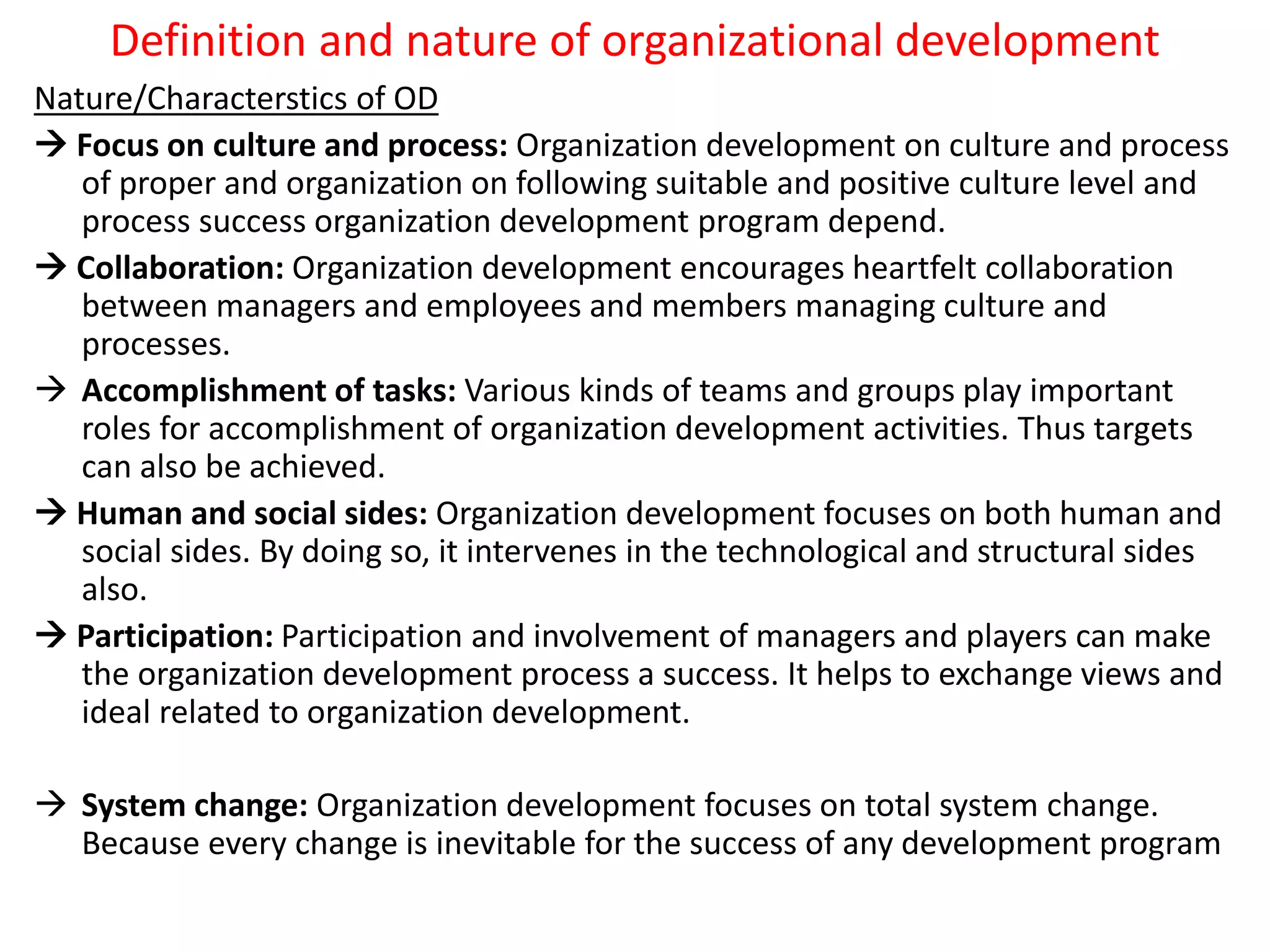 Definition and nature of organizational development | PPTX