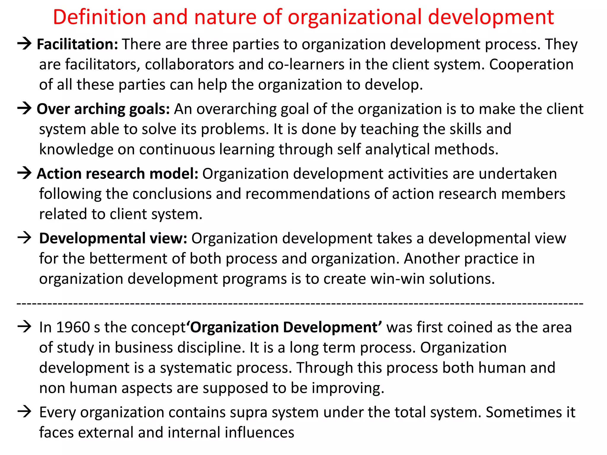 Definition and nature of organizational development | PPTX
