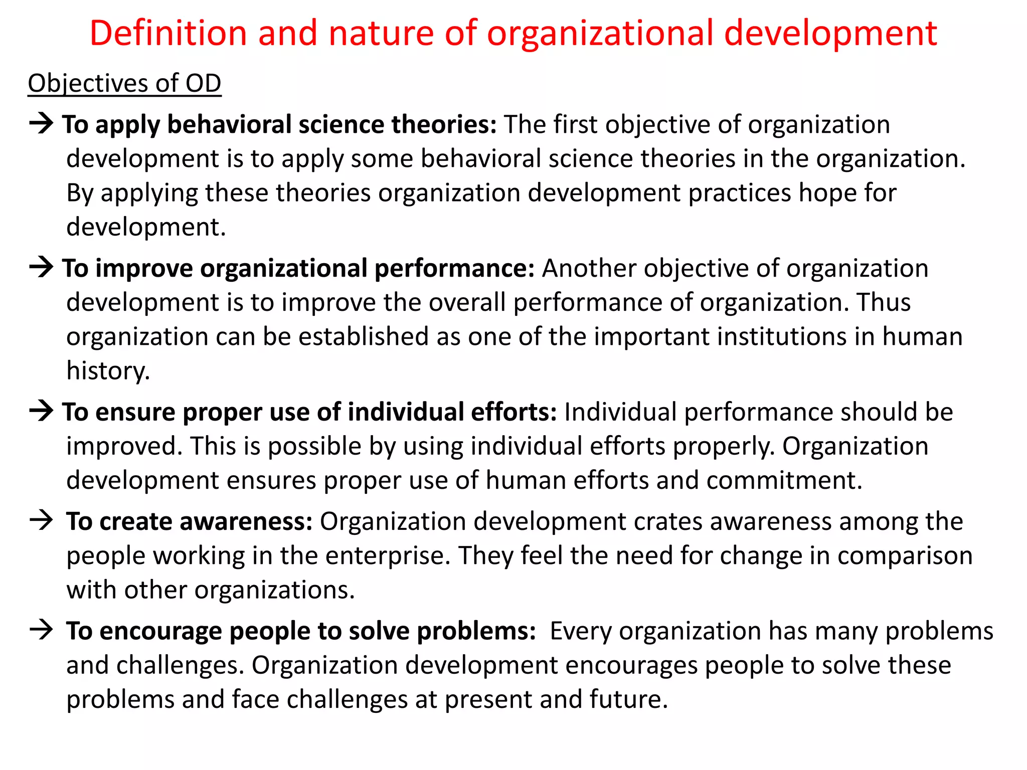 Definition and nature of organizational development | PPTX