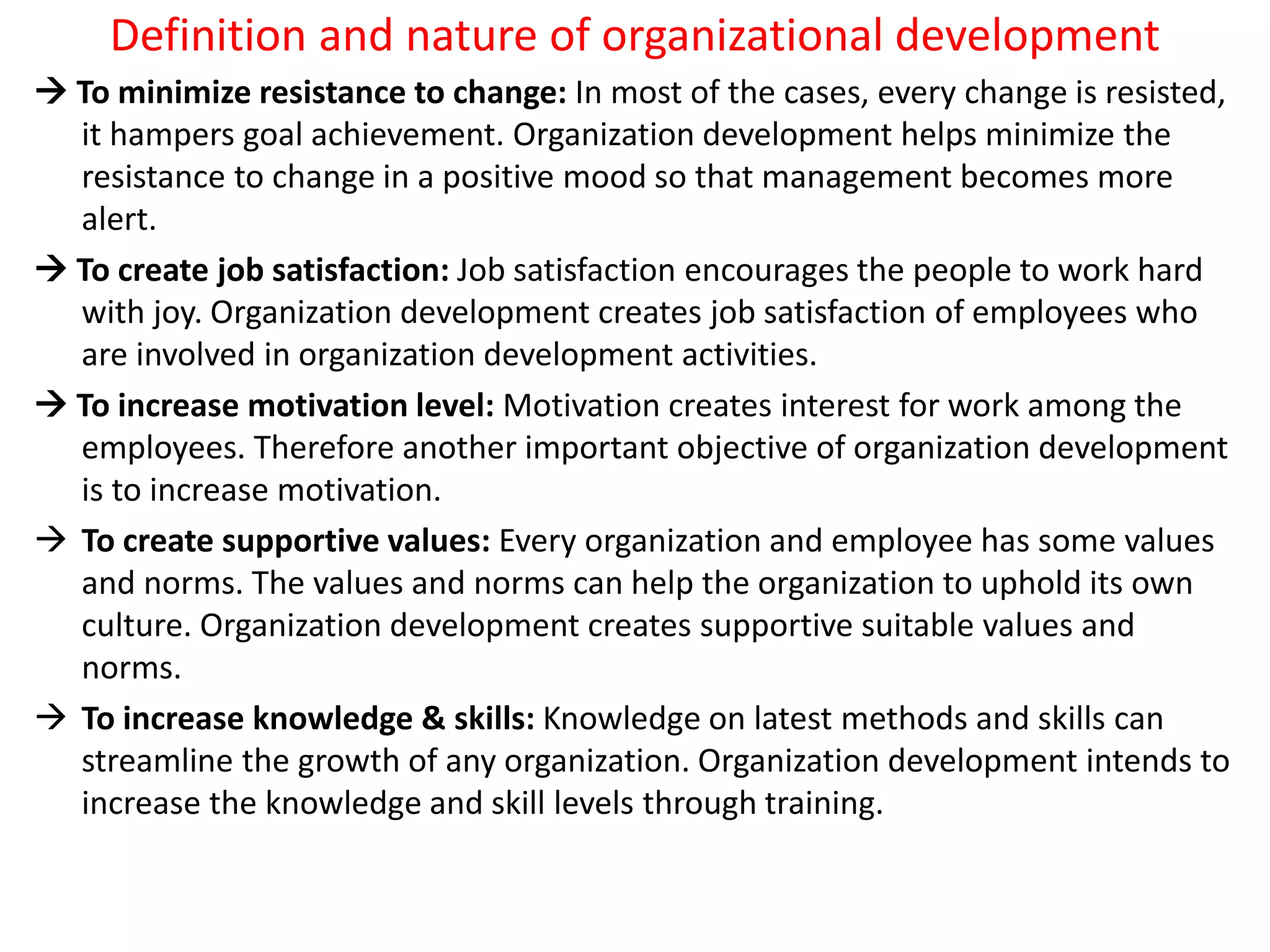 Definition and nature of organizational development | PPTX