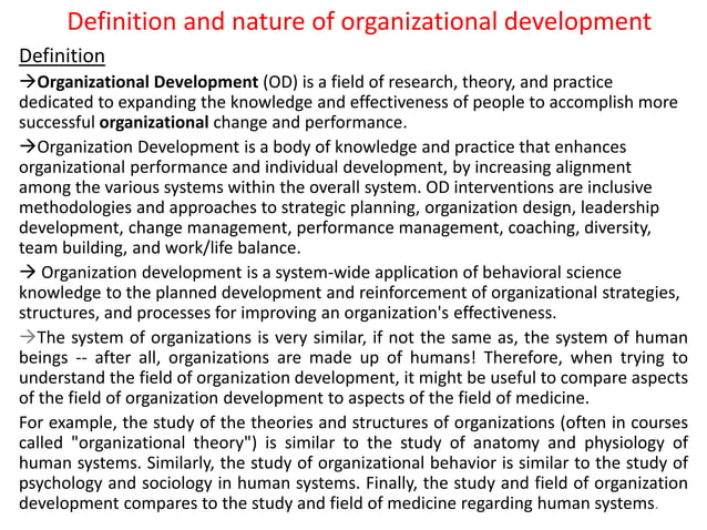 Definition and nature of organizational development | PPTX