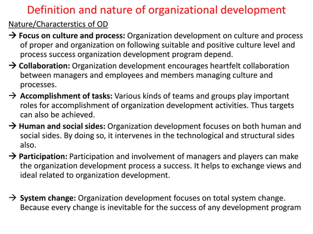 Definition and nature of organizational development | PPTX