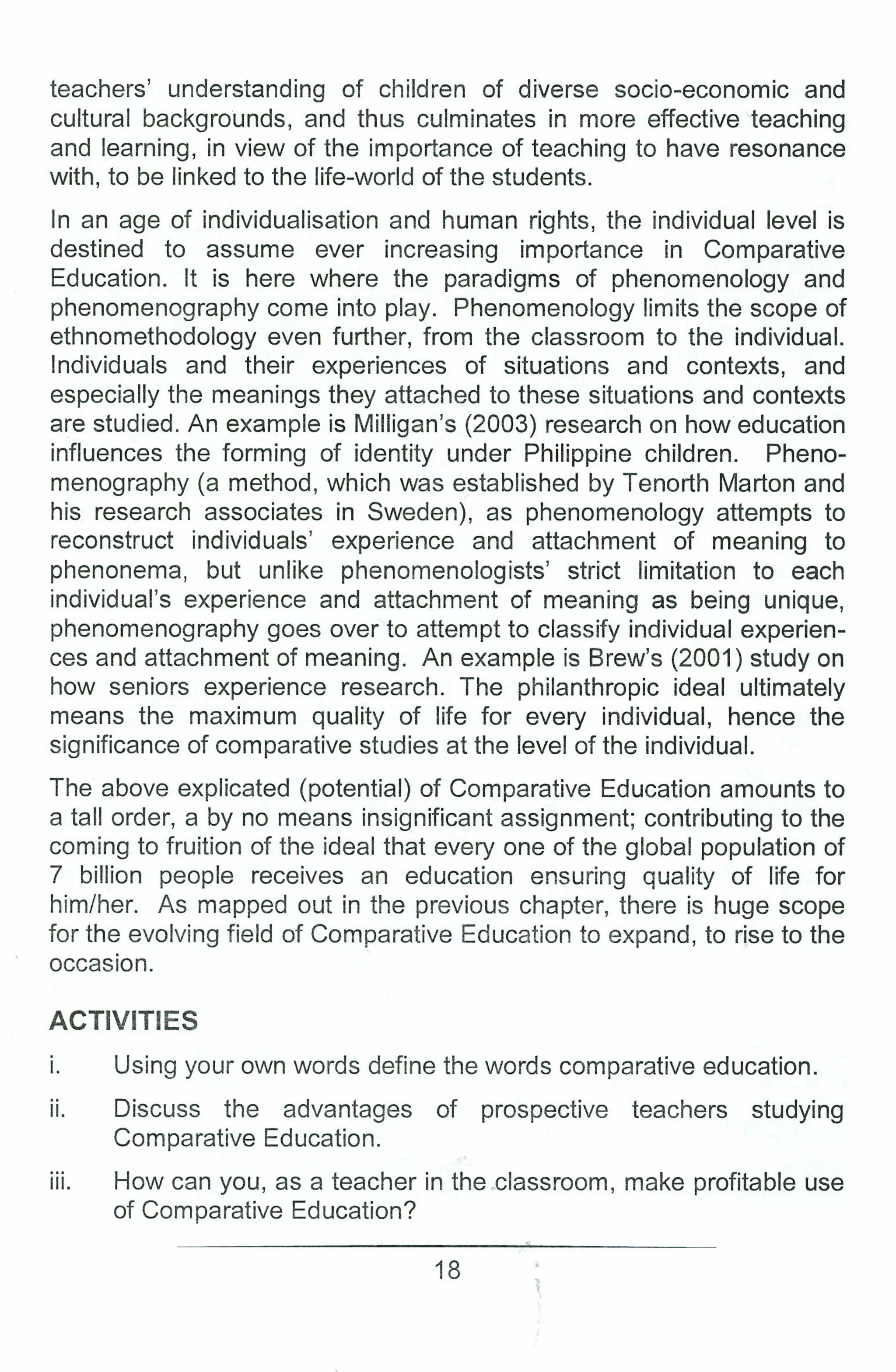 Definition and purpose of comparative education. | PDF