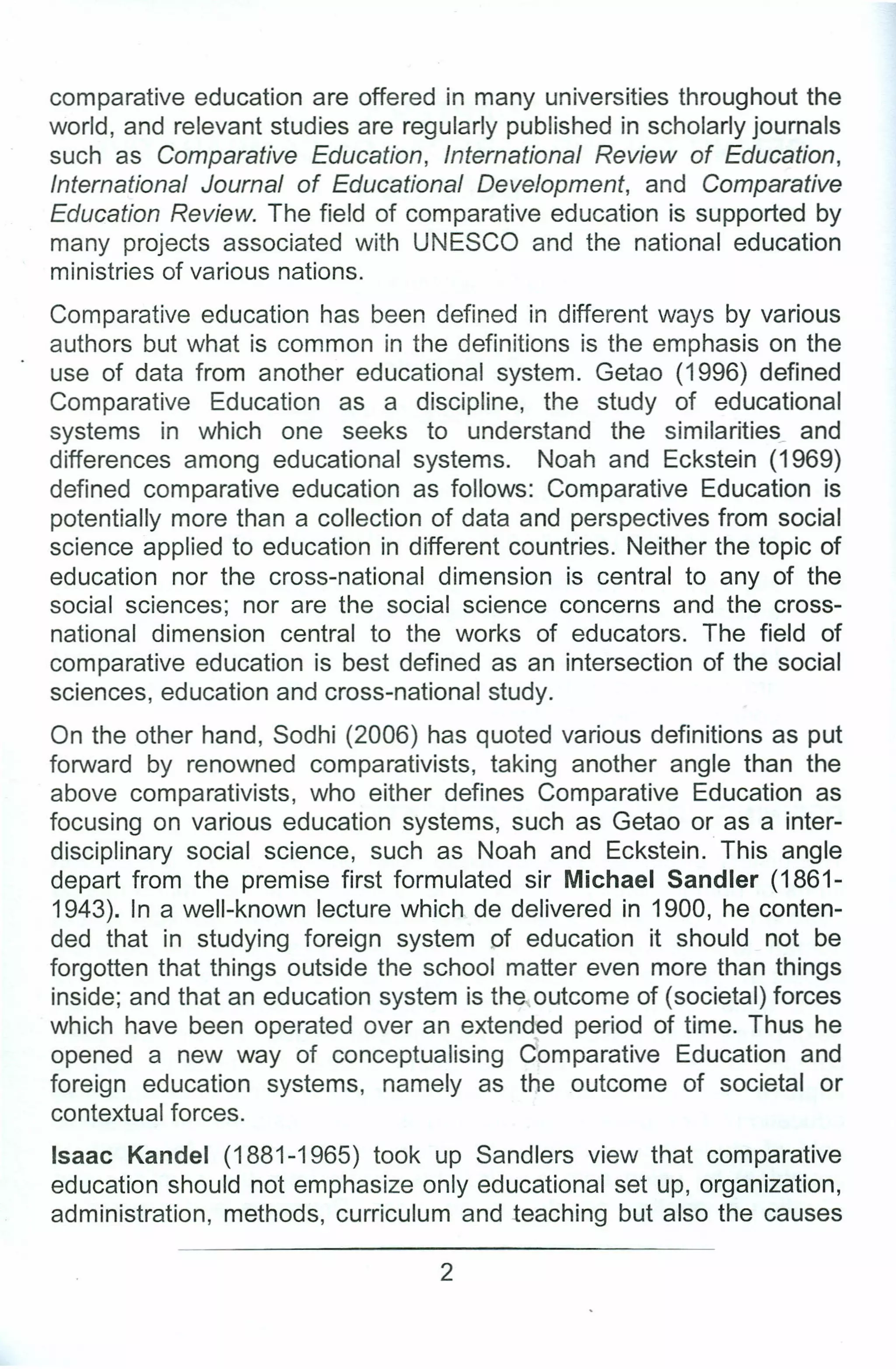 Definition and purpose of comparative education. | PDF