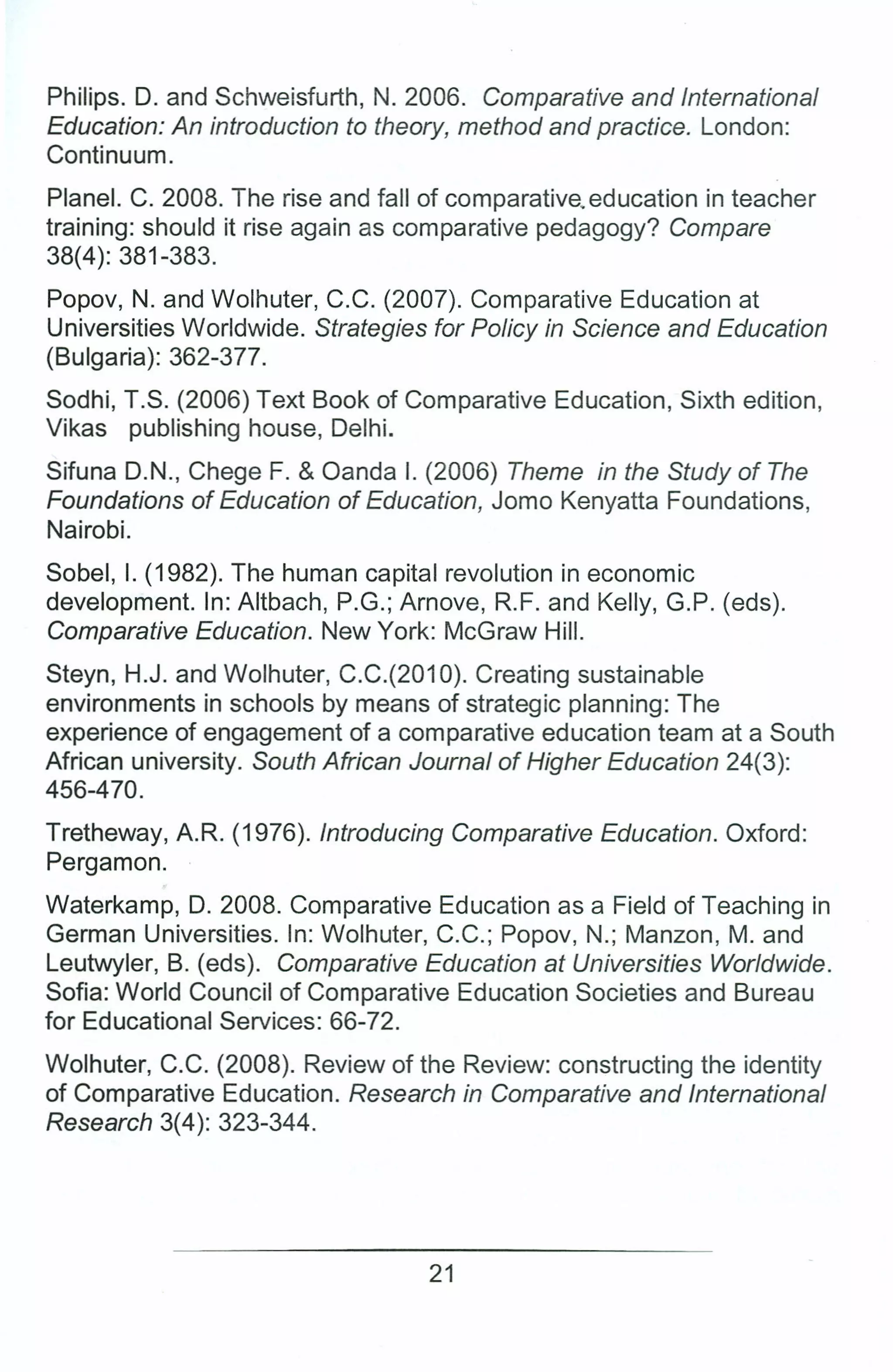 Definition and purpose of comparative education. | PDF