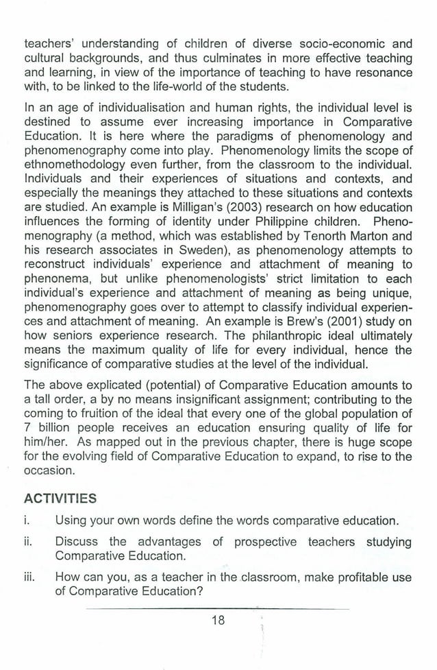 Definition and purpose of comparative education. | PDF | Education
