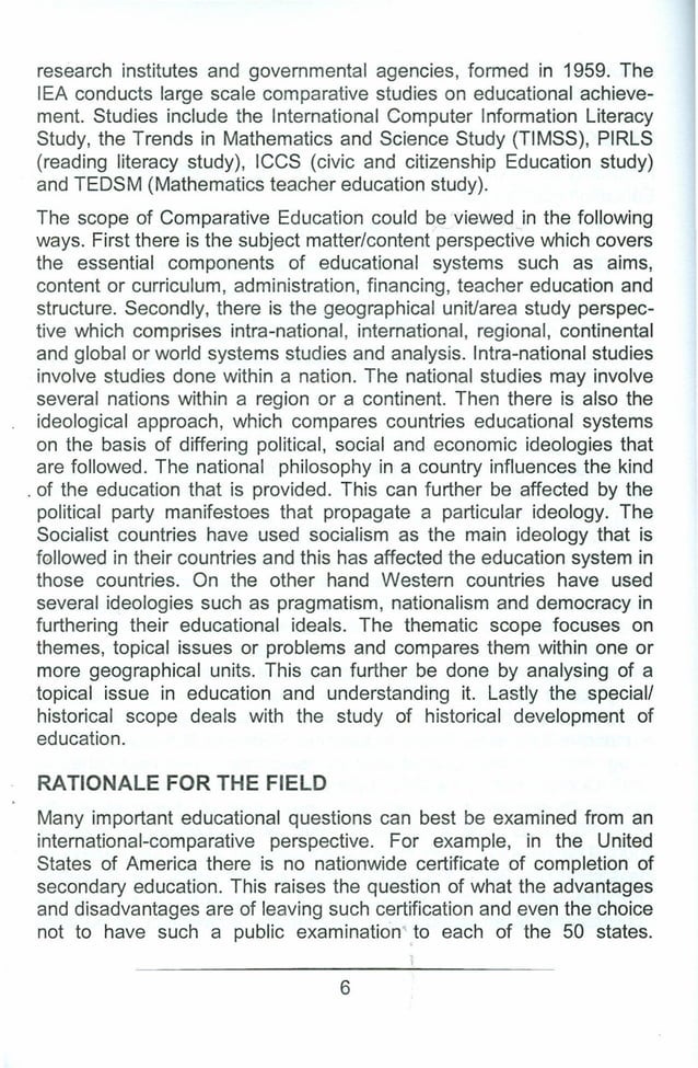 Definition and purpose of comparative education. | PDF | Education