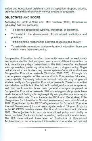 Definition and purpose of comparative education. | PDF