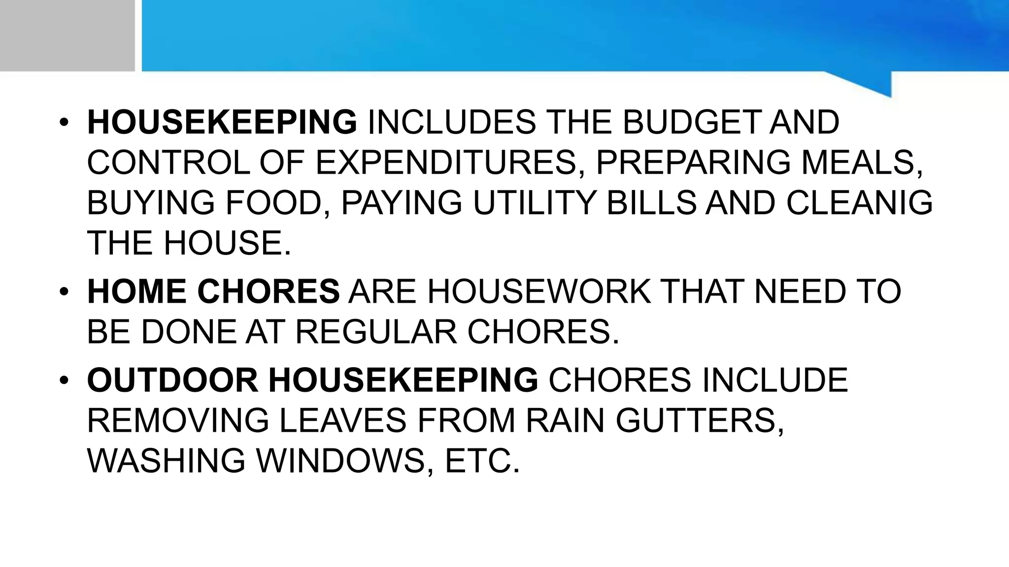 Definition and Scope of Housekeeping | PPTX