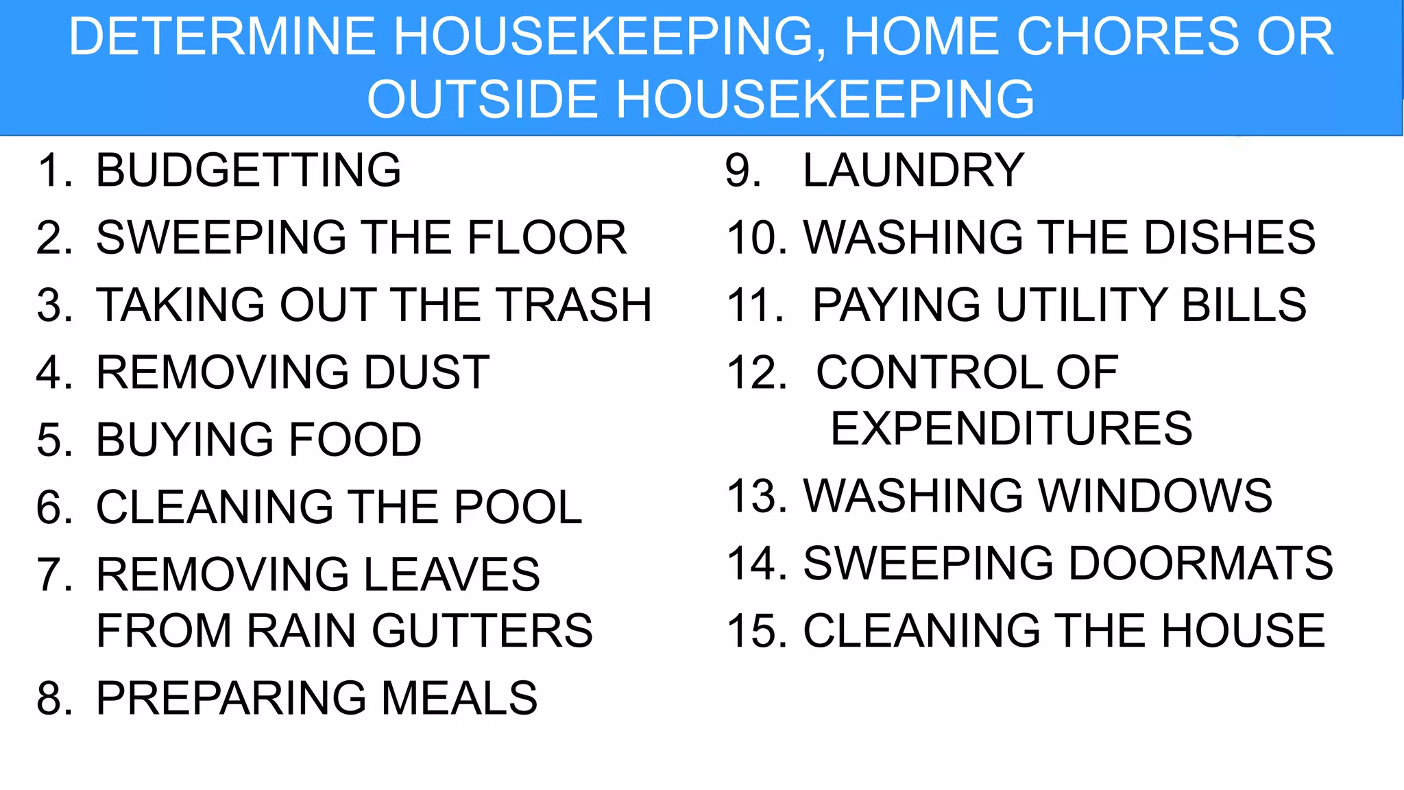 Definition and Scope of Housekeeping | PPTX